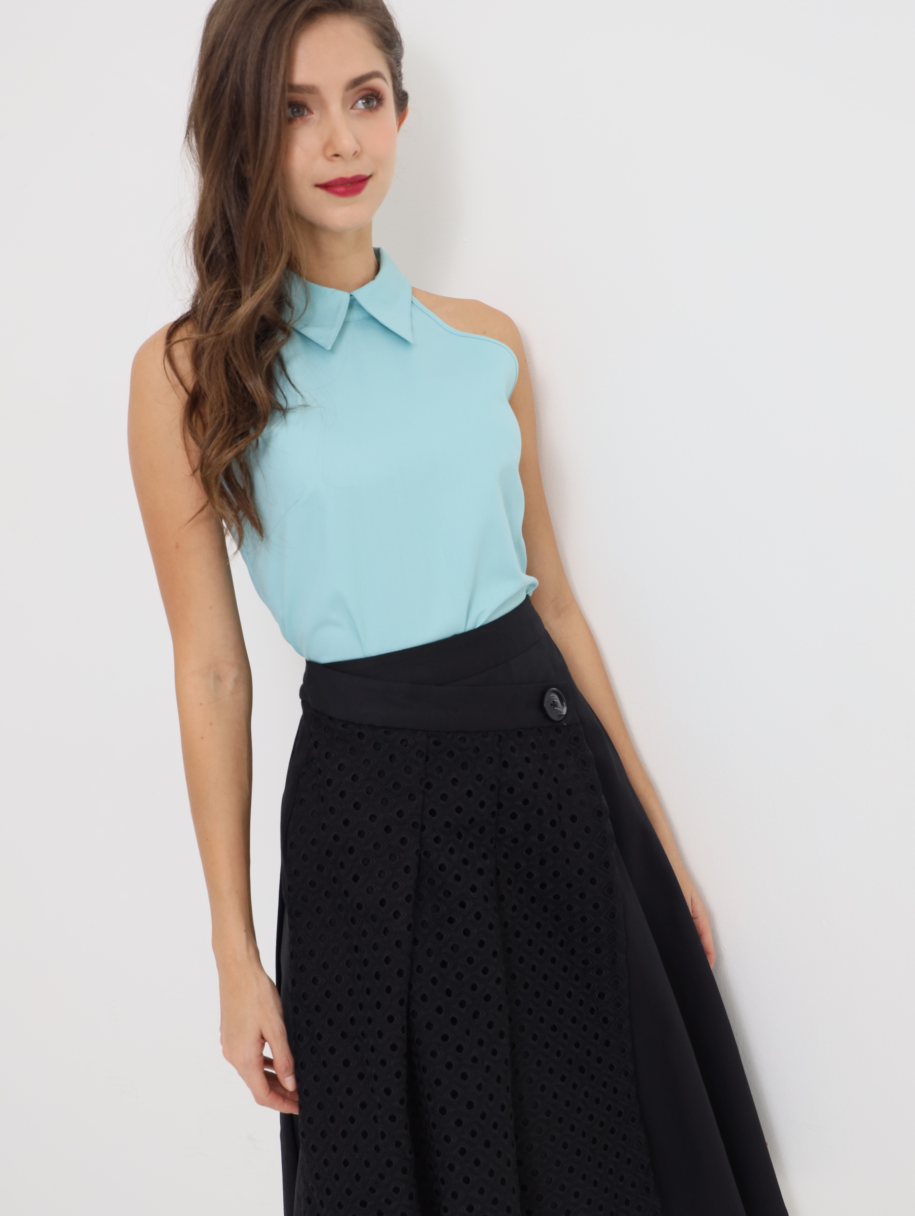 ANYA HALTER NECK COLLAR TOP TIFFANY BLUE – The WonderLand Fashion ...